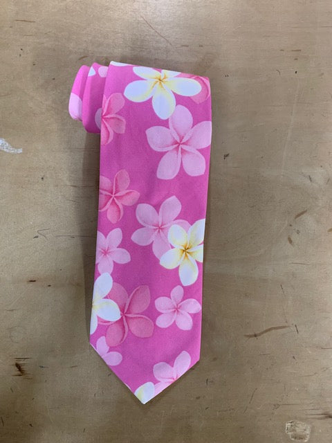 Hawaiian Necktie – Plumeria Prints – Edens Hawaii