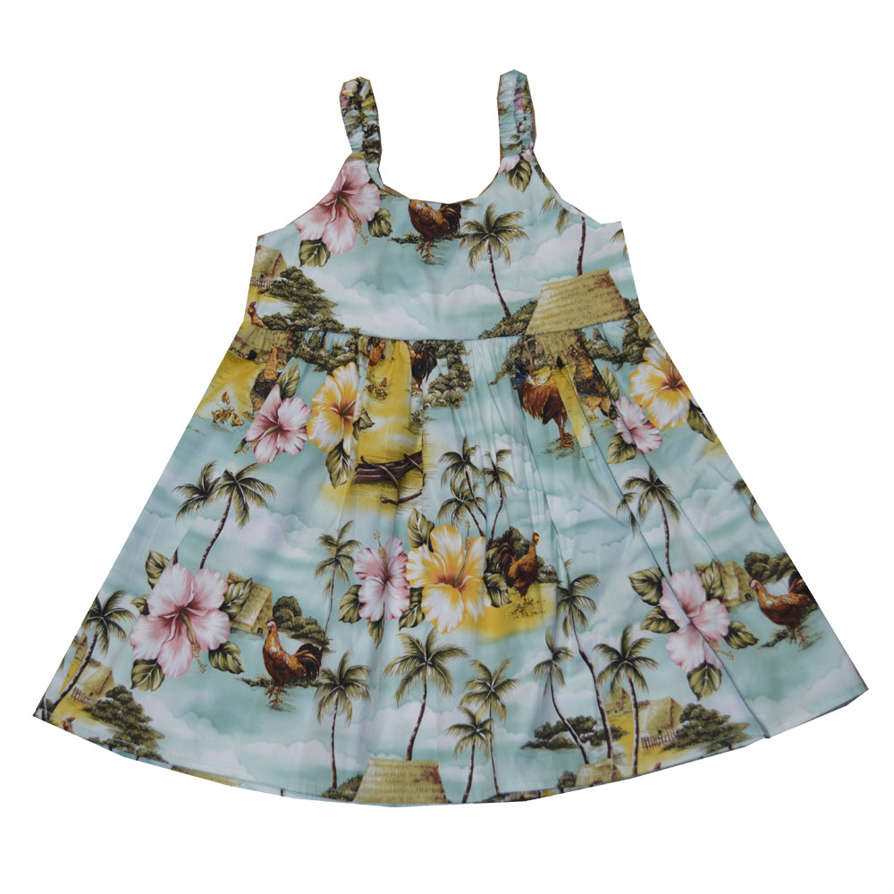 Pali Lookout Rooster Hawaiian Girls Dress – Edens Hawaii