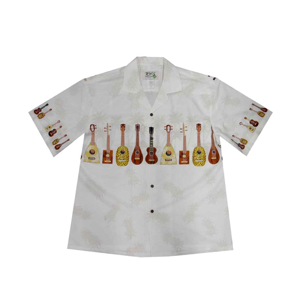 Ukulele Collection Border Hawaiian Shirt - Made in Hawaii – Edens Hawaii